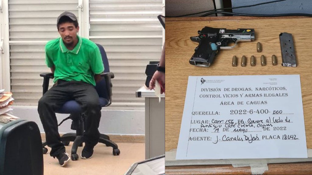 Arrestan a hombre con arma de fuego ilegal en Caguas