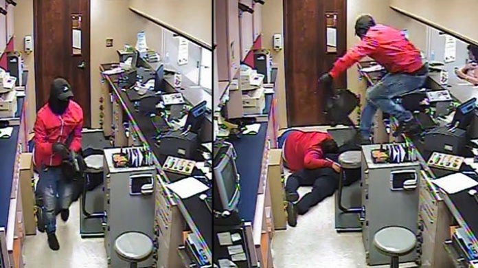 Imágenes del momento que asaltante roba en Banco Popular de Guaynabo