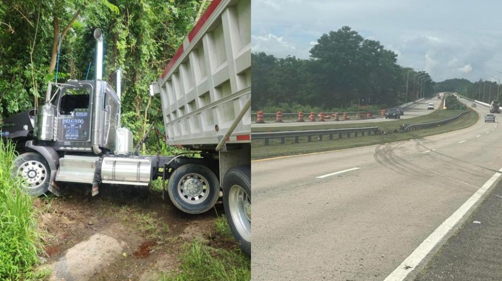 Camionero pierde control y cruza a carriles contrarios en la PR-53 tras choque en Naguabo